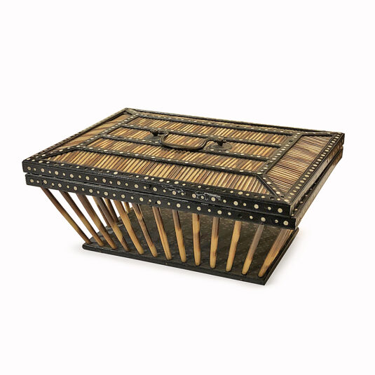 LARGE PORCUPINE QUILL BOX SPINDLE SIDES CELONESE 10 CM HIGH 25 CM LONG ...