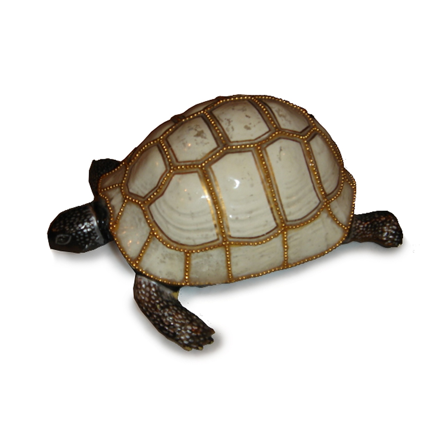 FRENCH WHITE LACQUER TORTOISE BLACK AND GOLD DECORATION - Prop hire for ...