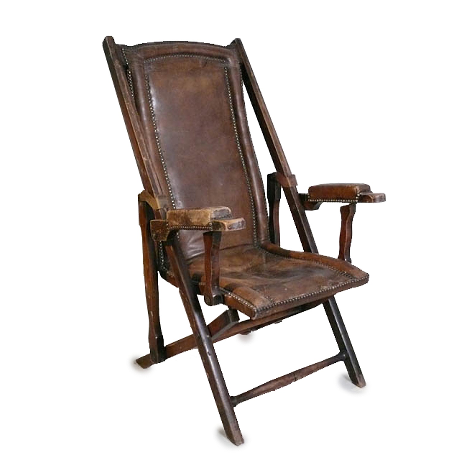 GEORGIAN TAN LEATHER FOLDING CAMPAIGN CHAIR - Prop hire for film, TV ...