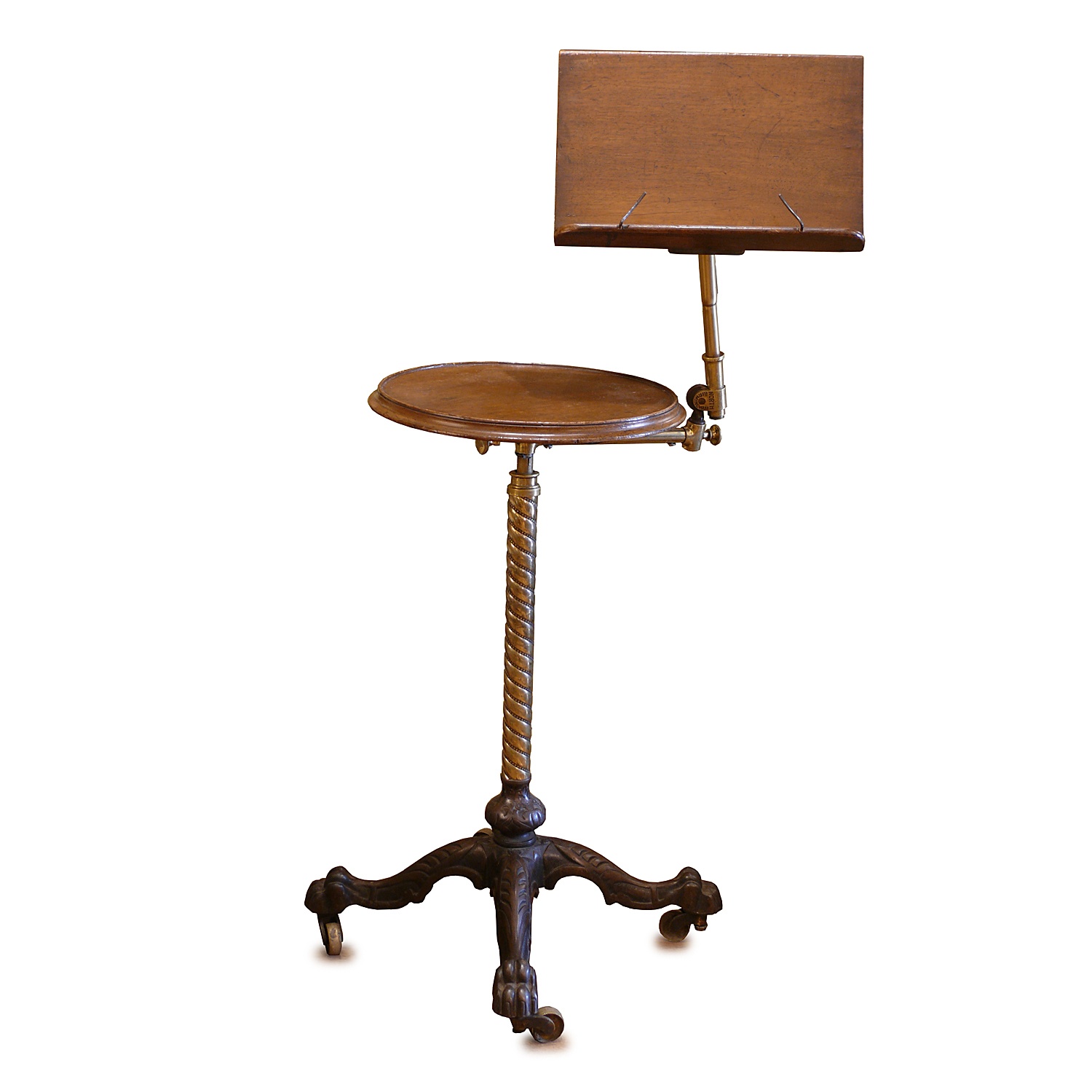 VICTORIAN CAST IRON BRASS AND OAK LECTERN LITERARY MACHINE - Authentic ...