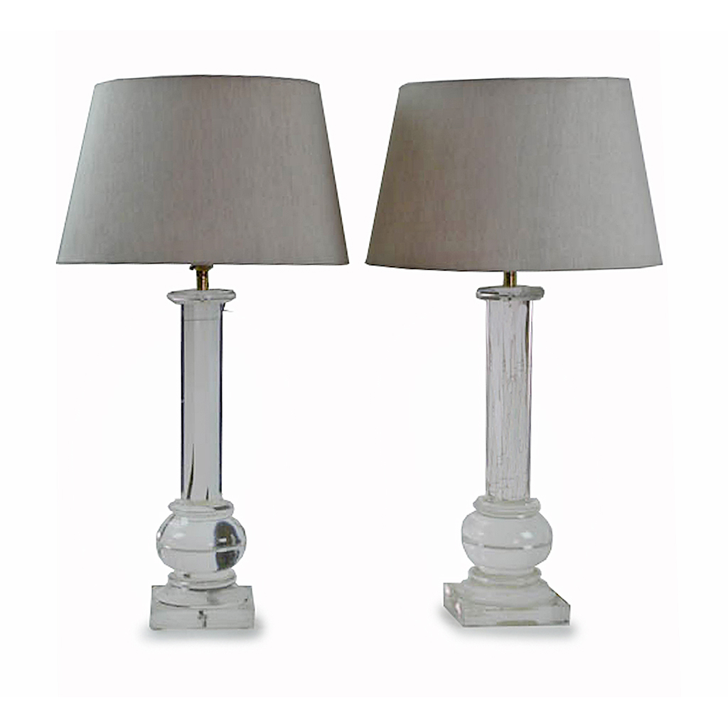 PERSPEX COLUMN TABLE LAMP 35 CM HIGH (X2) (MEDIUM SHADE LIGS10078 NOT ...