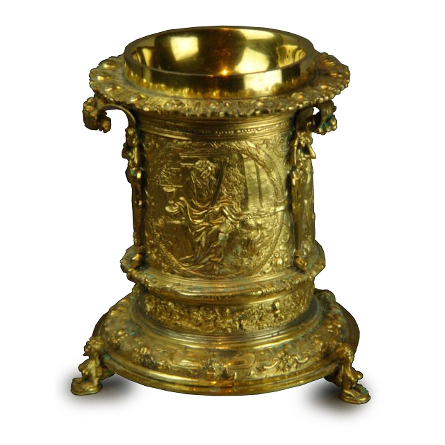 ELIZABETHAN STANDING SALT SILVER GILT ELKINGTON 7/i HIGH 17 CM ...