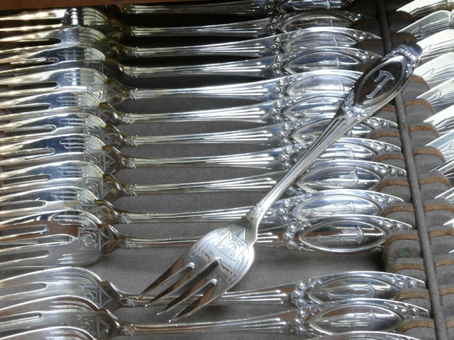 CONTINENTAL SILVER FISH FORK - Authentic antique prop hire for film, TV ...