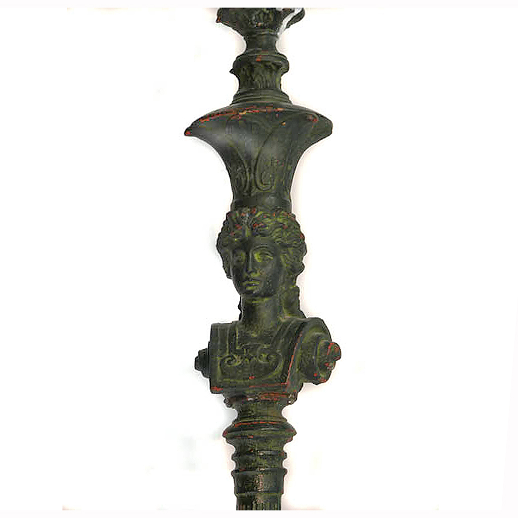 ROMAN OIL LAMP STAND GREEN CAST IRON WITH TRIPODIA BASE 162 CM HIGH (X2 ...