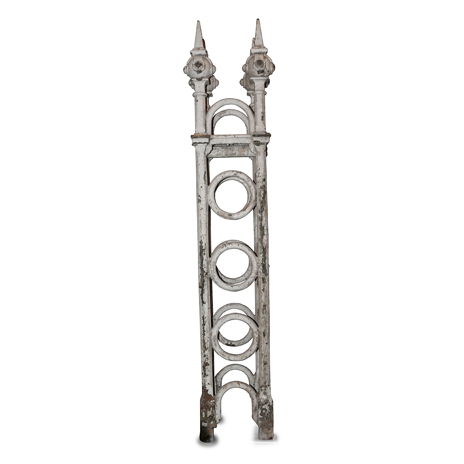 ENGLISH REGENCY GATE PIER WHITE PAINTED CAST IRON 163 CM HIGH 35 CM ...