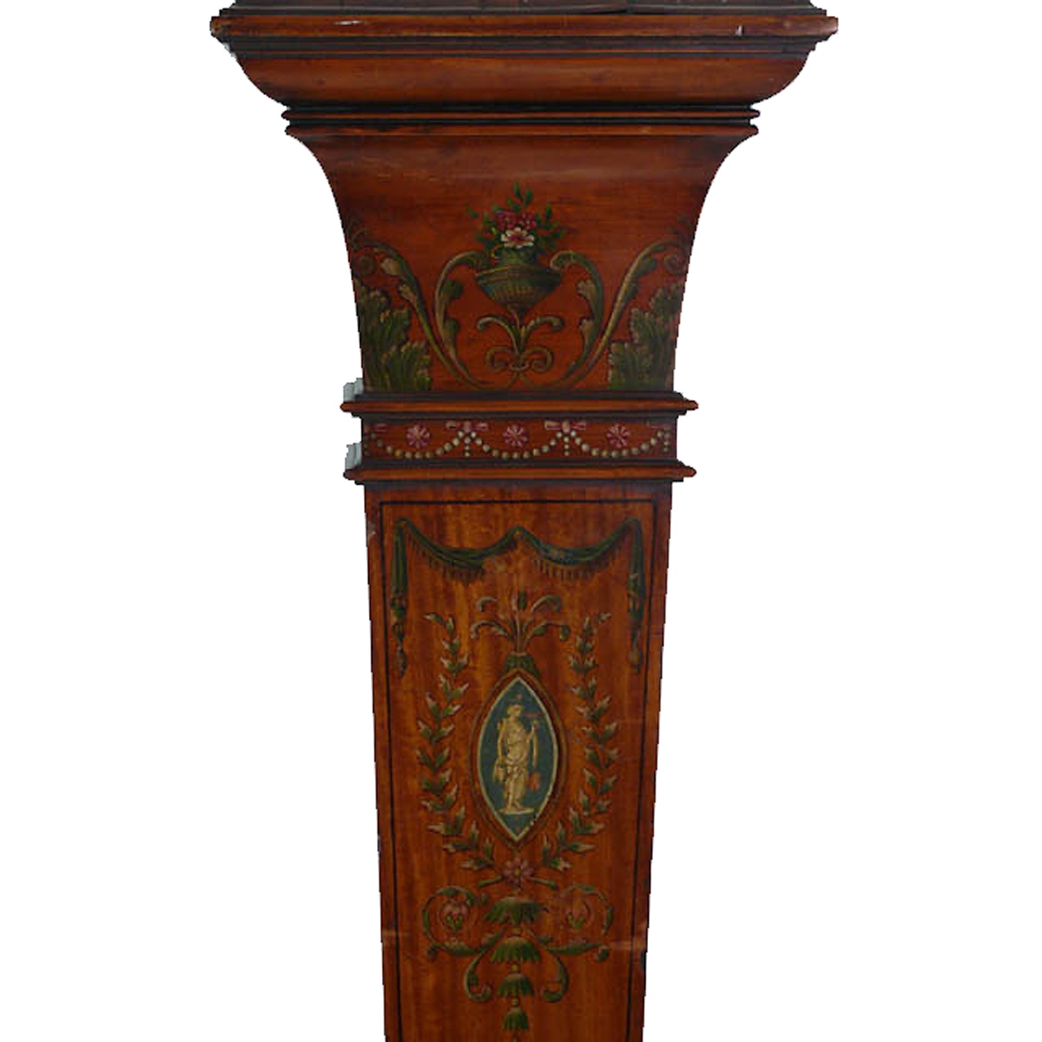 SHERATON REVIVAL DECORATED SATINWOOD PEDESTAL 125 CM HIGH - Prop hire ...