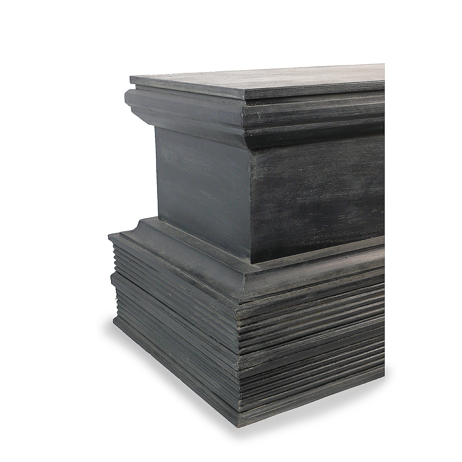 LARGE BLACK PAINTED WOODEN PLINTH / PEDESTAL (FOR KYLONS) 63 CM HIGH ...