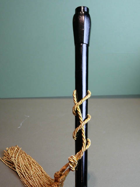 BLACK WALKING STICK / CANE WITH GOLD TASSEL - Authentic antique prop ...