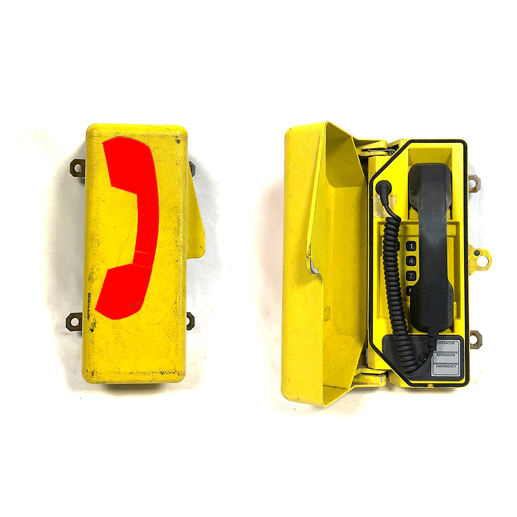 RACAL ACOUSTICS WEATHERPROOF YELLOW BOX TELEPHONE 14 CM WIDE 30 CM TALL ...