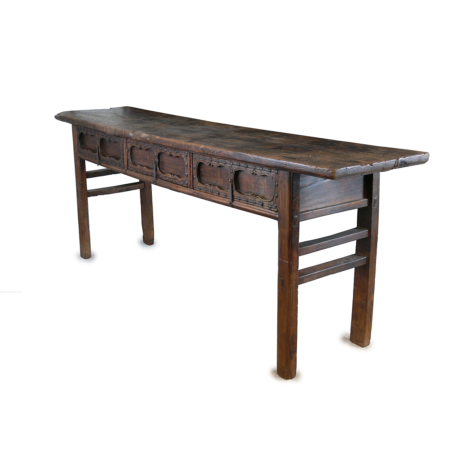 EARLY CHINESE SIDE TABLE WITH THREE DRAWERS QING DYNASTY SHANXI ...