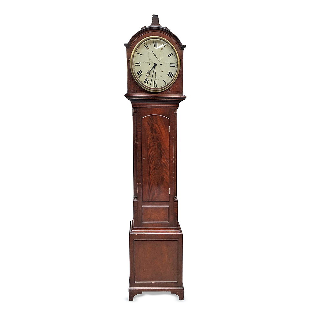 SCOTTISH MAHOGANY LONGCASE CLOCK BRASS FINIAL TOP 207 CM HIGH 46 CM ...